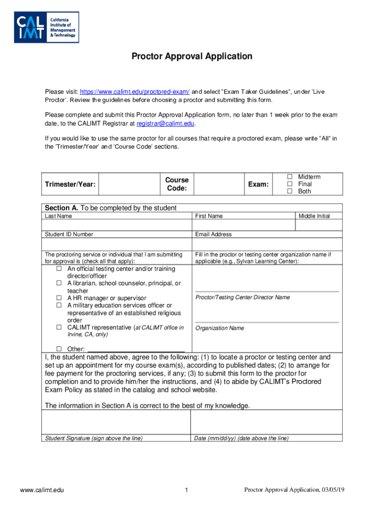 Fillable Online INSTRUCTIONS FOR COMPLETING APPLICATION FORM - Proctor Fax Email Print - pdfFiller
