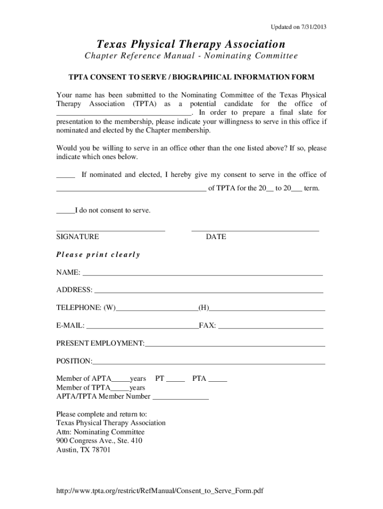 Fillable Online Professional Physical Therapy Consent Template - PDF ...