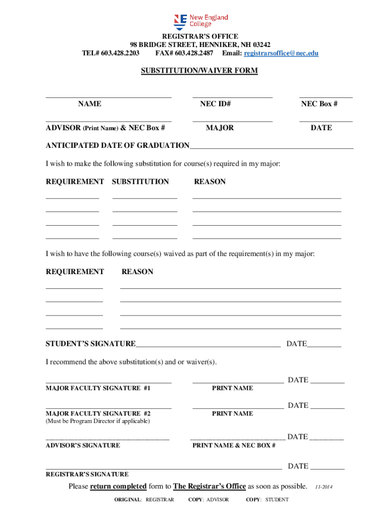 Fillable Online NEC Box # Fax Email Print - pdfFiller