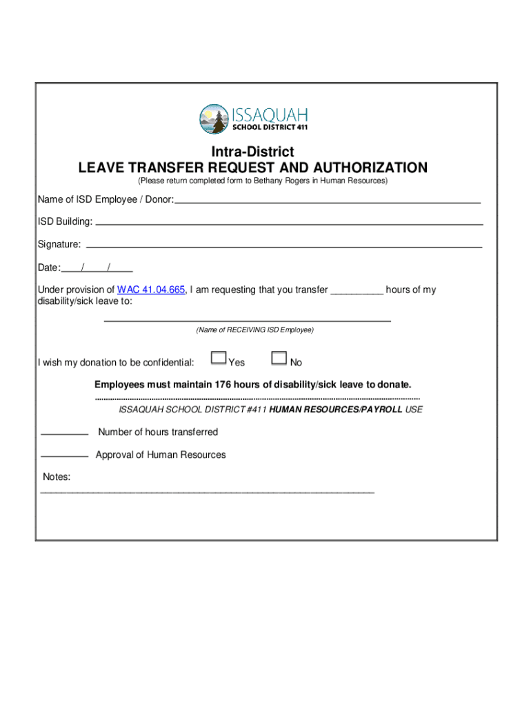 Fillable Online issaquah wednet Leave of Absence Request and Approval ...