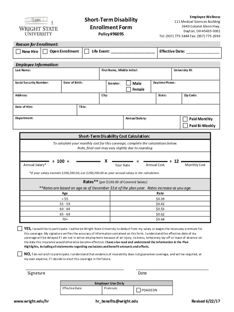 Fillable Online STD.Enrollment.Form.docx Fax Email Print - pdfFiller