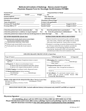 Fillable Online PET exam forms - Mallinckrodt Institute of Radiology ...