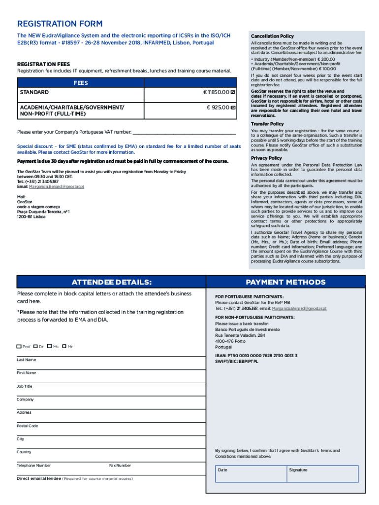 Fillable Online Agenda and registration form - The new EudraVigilance ...