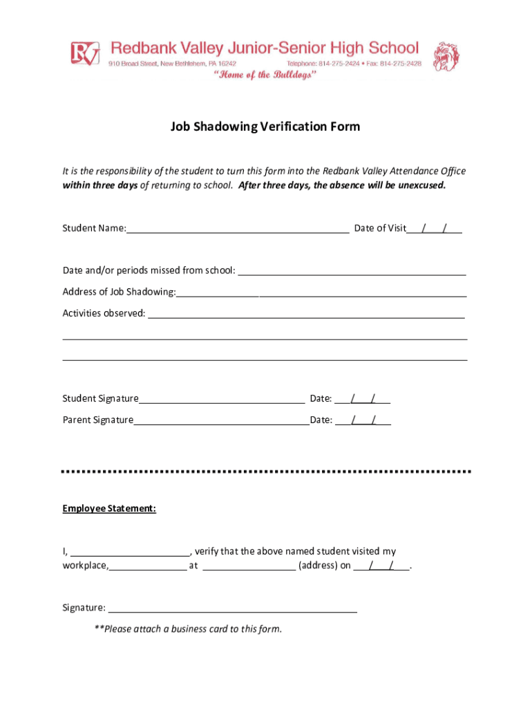 Fillable Online Job Shadow Program - Student Enrollment Form - Seminole ...