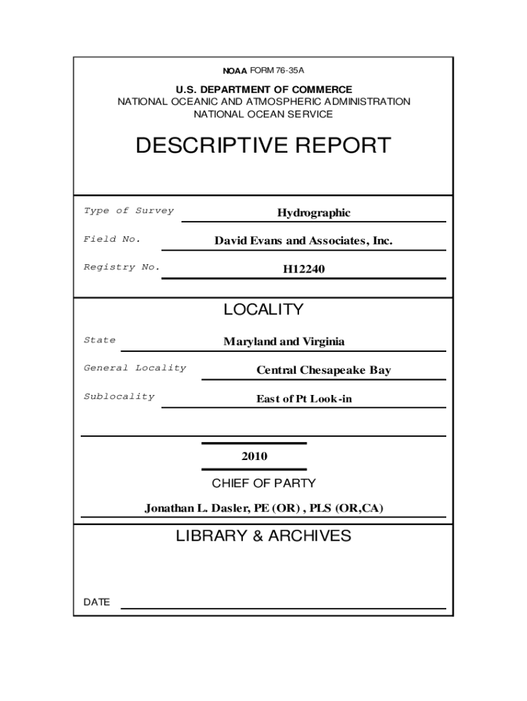 Fillable Online Get the Cover Sheet (NOAA Form 76-35A) Descriptive Report ... Fax Email Print ...