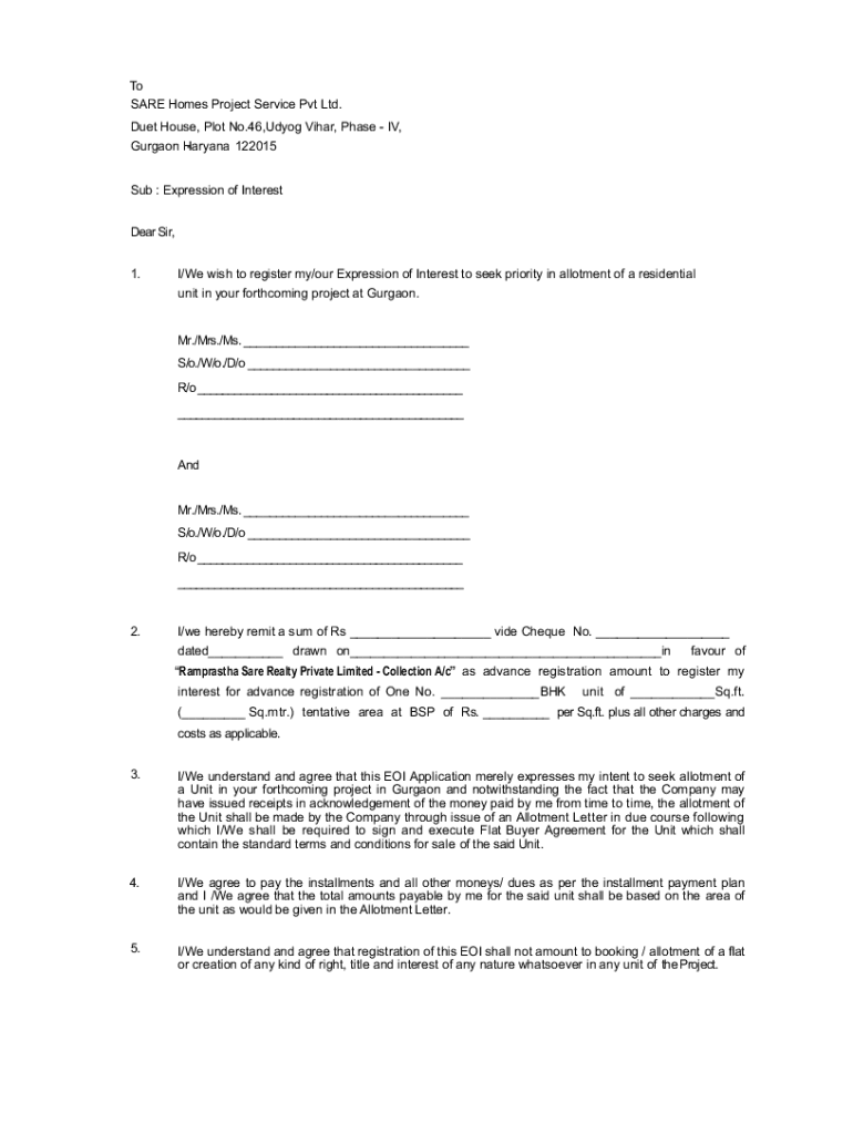 Fillable Online To Duet House, Plot No.46,Udyog Vihar , Phase - IV, Gurgaon ... Fax Email Print ...