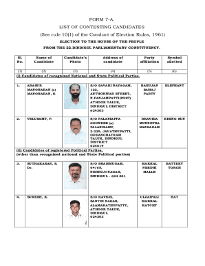 Fillable Online 22-Dindigul Form 7A as on 29.03.2019 Fax Email Print ...