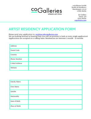 Fillable Online Application Form - Art Residency Berlin - coGalleries ...