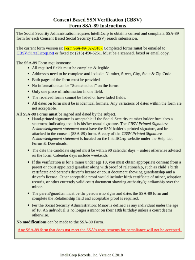 Ssa 89 Social Security Administration Doc Template PdfFiller