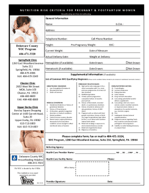 Fillable Online WIC Pregnant Post Partum Referral Form.pub Fax Email ...
