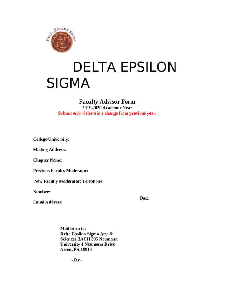 2018-19 Faculty Advisor Doc Template | pdfFiller