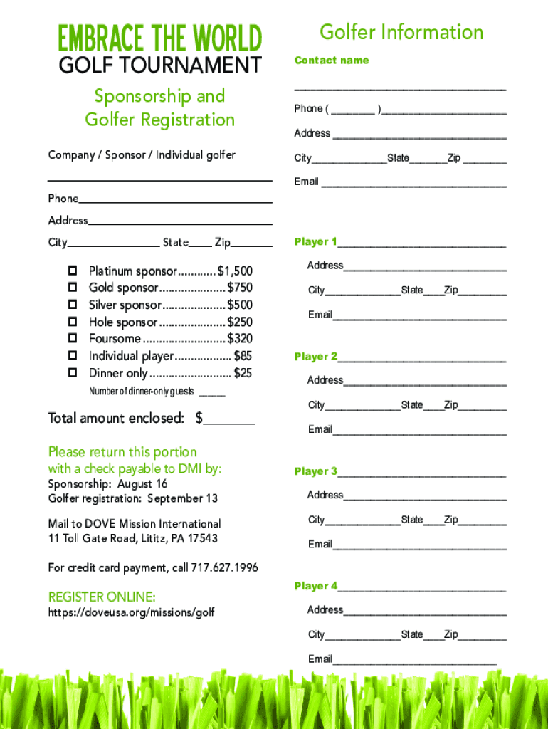 Fillable Online Golf tournament Sponsorship Letter Template Samples ...
