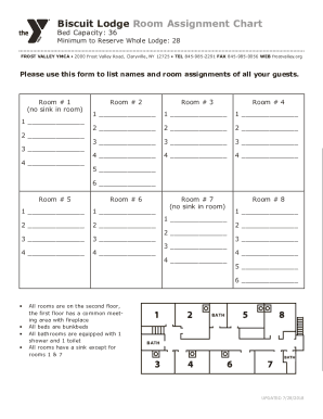 Fillable Online Biscuit LodgeRoom Assignment Chart - frostvalley.org ...