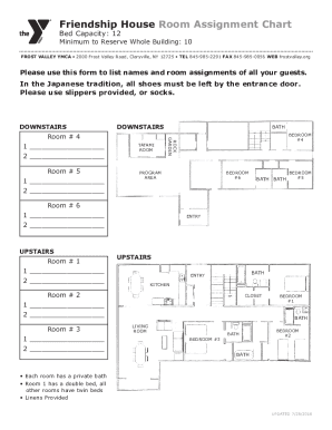 Fillable Online Friendship House Room Assignment Chart Fax Email Print ...