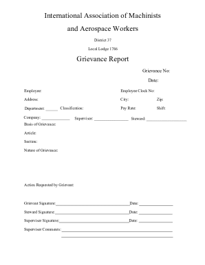 Fillable Online Grievance Fact Sheet - Local 6000 Fax Email Print ...