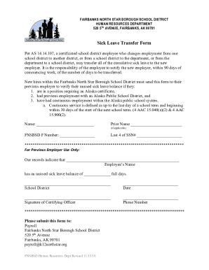 Fillable Online Sick leave transfer form.docx Fax Email Print - pdfFiller