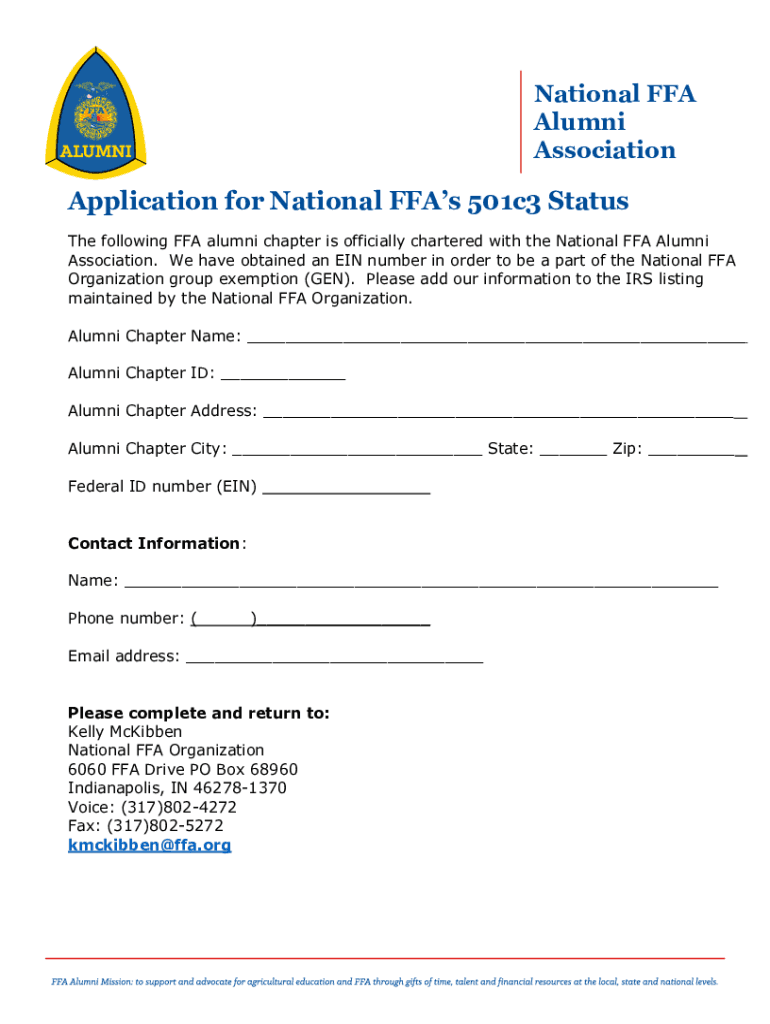 Fillable Online FFAPreparing Members for Leadership and Career ...