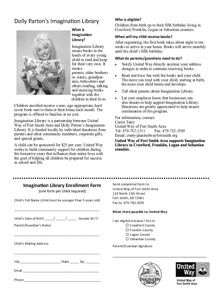 Fillable Online Dolly Partons Imagination Library Sparks a Joy of ...