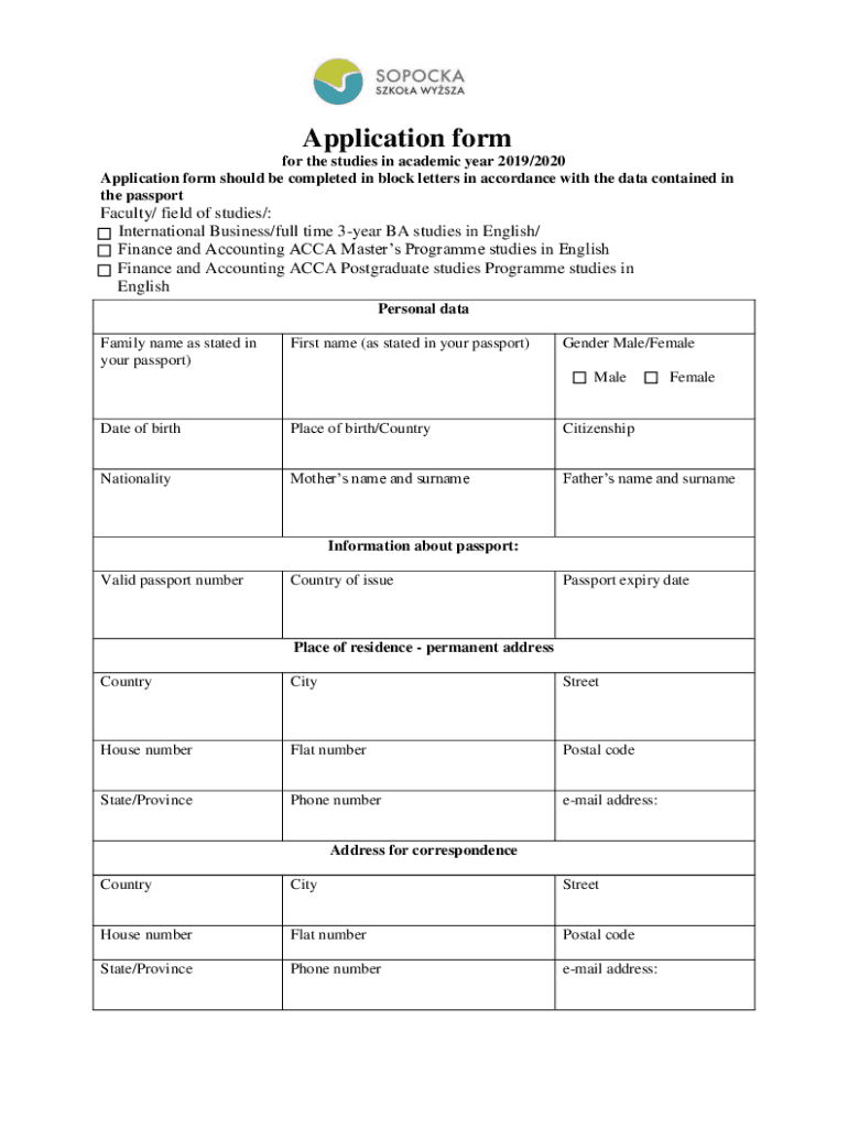 Fillable Online Academy Application Form TemplateJotFormSample ...