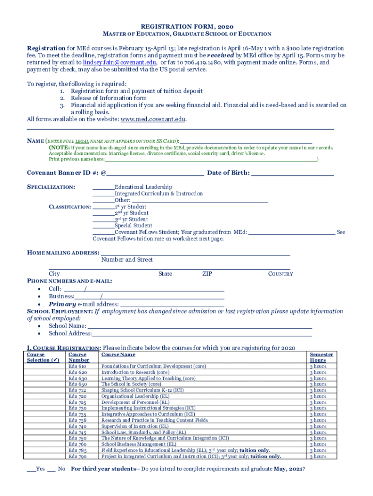 Fillable Online 2020 Registration Form.doc Fax Email Print - pdfFiller