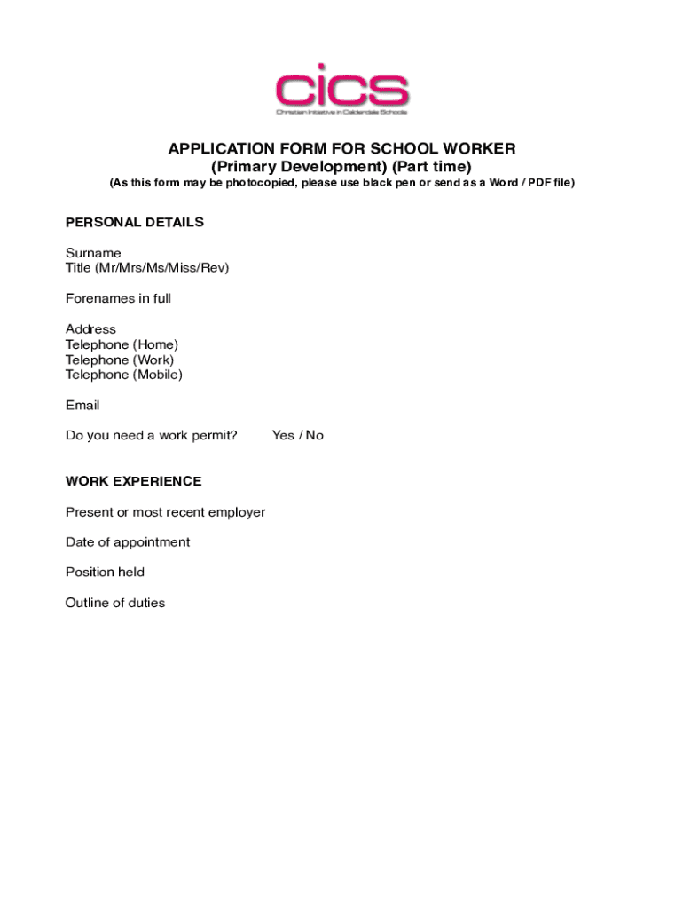 Fillable Online FREE 8+ Sample School Application Forms in PDFMS Word ...