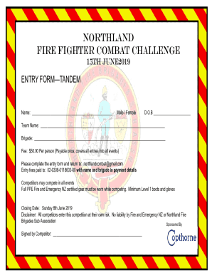 Fillable Online Entry Form Tandem Fax Email Print - pdfFiller