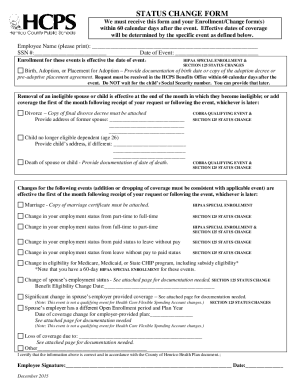 Fillable Online HCPS Status Change Form Fax Email Print - pdfFiller