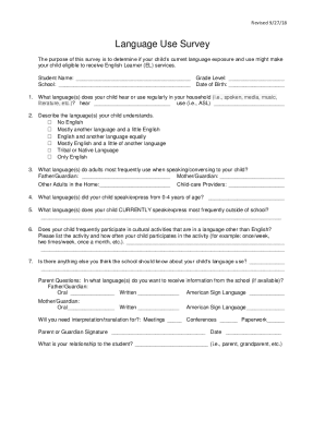 Fillable Online Language Survey Form Fax Email Print - pdfFiller