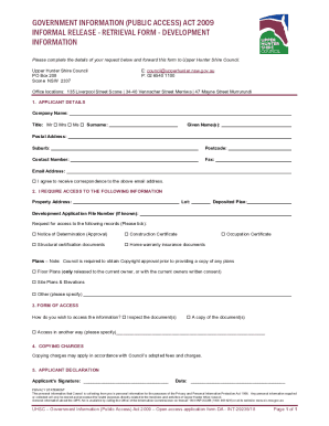 Fillable Online upperhunter nsw gov GIPA - Government Information ...