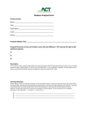 Fillable Online Session Proposal Template - AFT Fax Email Print - pdfFiller