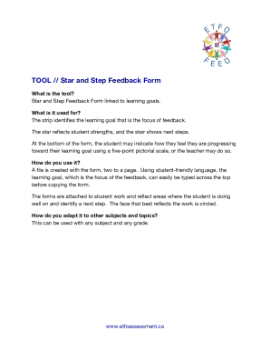 Fillable Online TOOL // Star and Step Feedback Form - etfoassessment.ca ...
