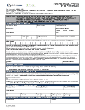 Fillable Online CS SPECIAL AUTHORIZATION REQUEST FORM Fax Email Print ...