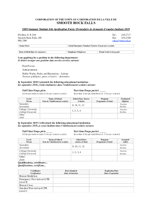 Fillable Online Summer Student Application Form- BILINGUAL 2019 Fax ...