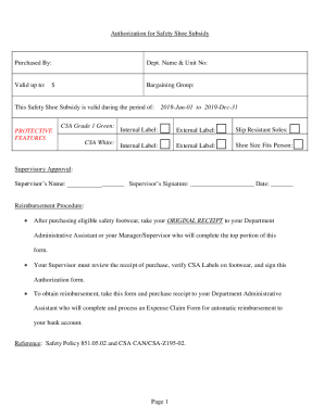Fillable Online Fill - Free fillable 2019 Shoe Subsidy Authorization ...