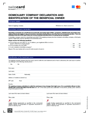 Fillable Online DOMICILIARY COMPANY DECLARATION AND IDENTIFICATION OF ...
