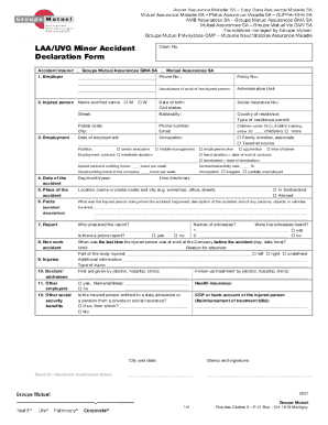 Fillable Online CH Groupe Mutuel LAA/UVG Form Packet 2020 - Fill and ...