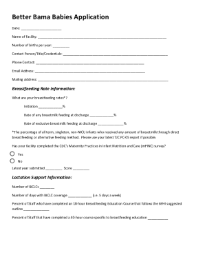 Fillable Online Better Bama Babies Application Fax Email Print - pdfFiller
