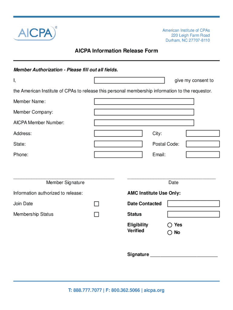 Fillable Online American Institute of CPAs Contact List for State ...