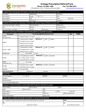 Fillable Online Urology Prescription Referral Form Fax Email Print ...