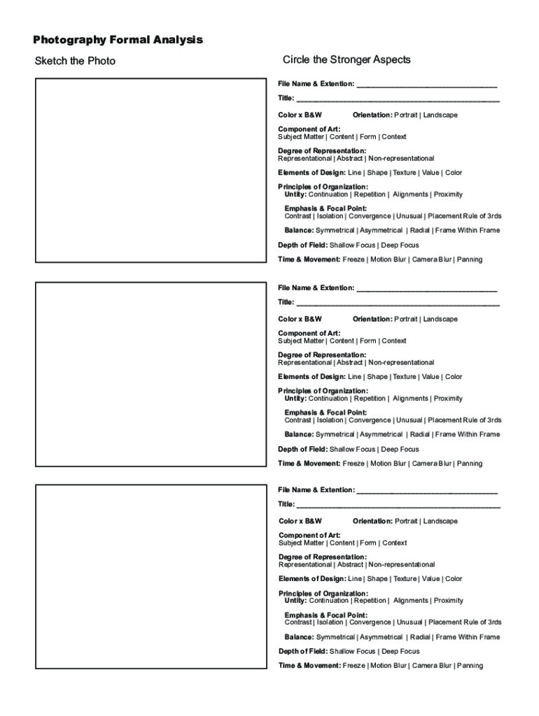 Fillable Online Sketch the Photo Circle the Stronger Aspects Fax Email ...