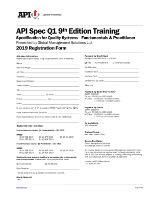 Fillable Online ISO 9001GroupAPI Spec Q1 Quality Management System ...