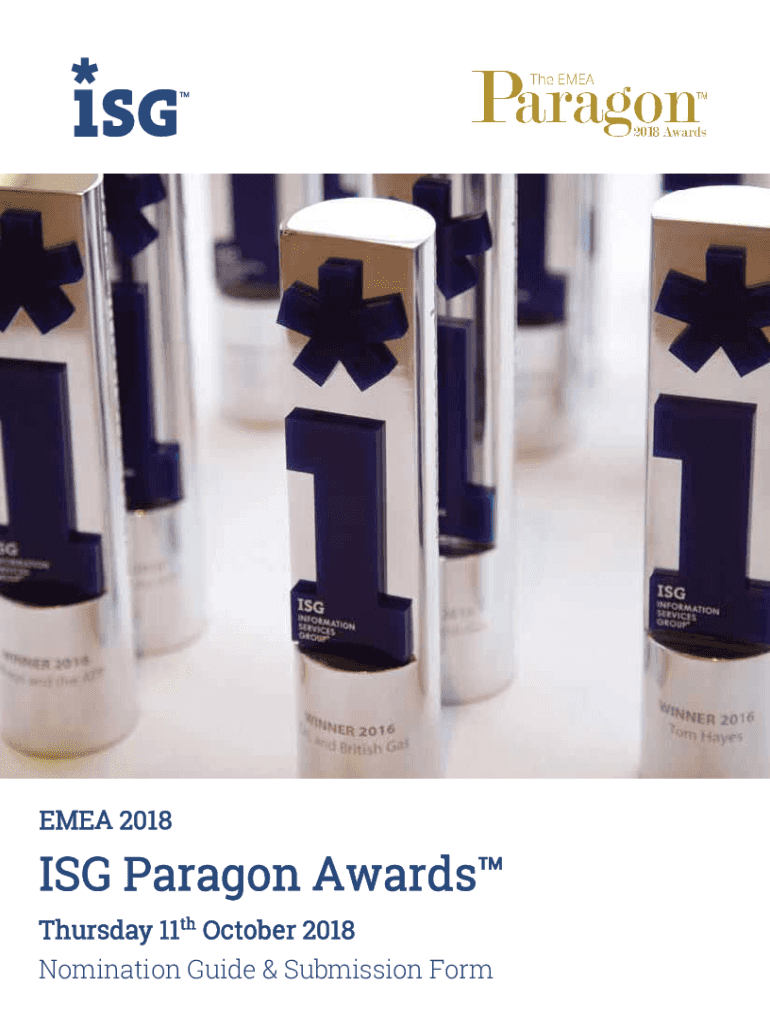 Fillable Online Paragon Awards EMEA 2018Nomination Guide & Submission ...