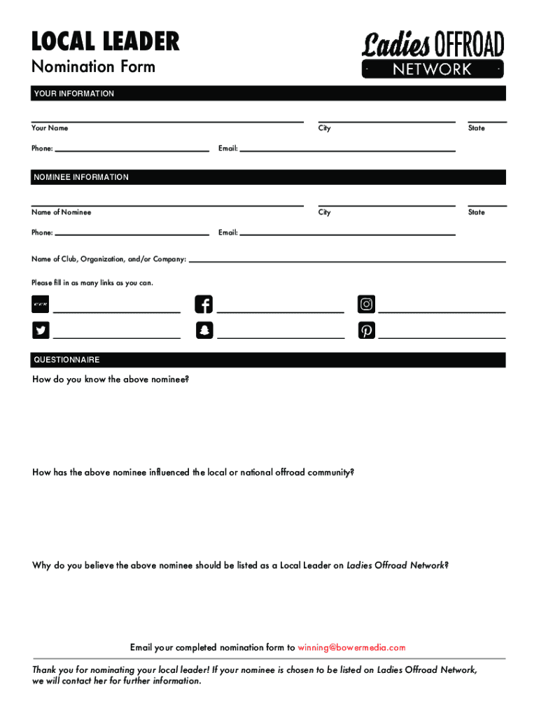 Fillable Online LON-Local-Leaders-Nomination-Form-NEW. Sample ...