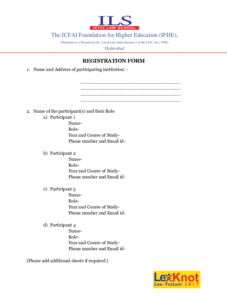 Fillable Online The ICFAI Foundation for Higher Education(IFHE) has ...