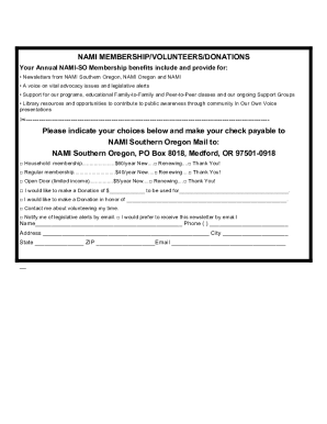 Fillable Online NAMI membership form.docx Fax Email Print - pdfFiller