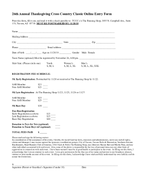Fillable Online TCCC 19 online entry form Fax Email Print - pdfFiller