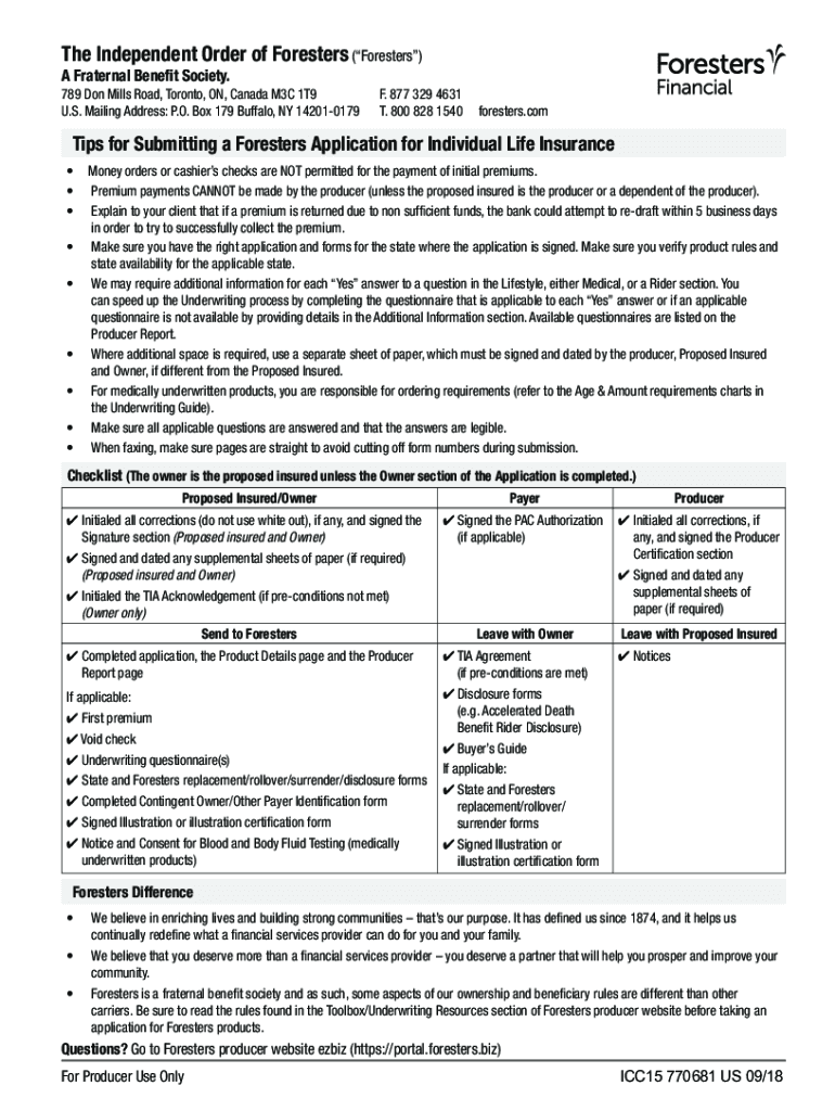 Fillable Online History of the Independent Order of Foresters Fax Email ...