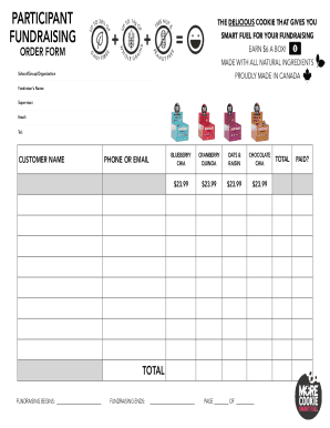 Fillable Online Participant Fundraiser Form blank Fax Email Print ...