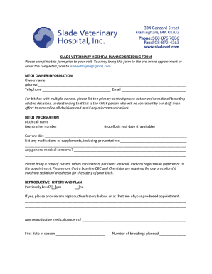 Fillable Online Slade Veterinary Hospital New Patient Registration Form ...