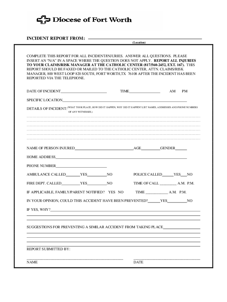 Fillable Online 6+ Incident Report Letter Examples - PDFExamples Fax ...